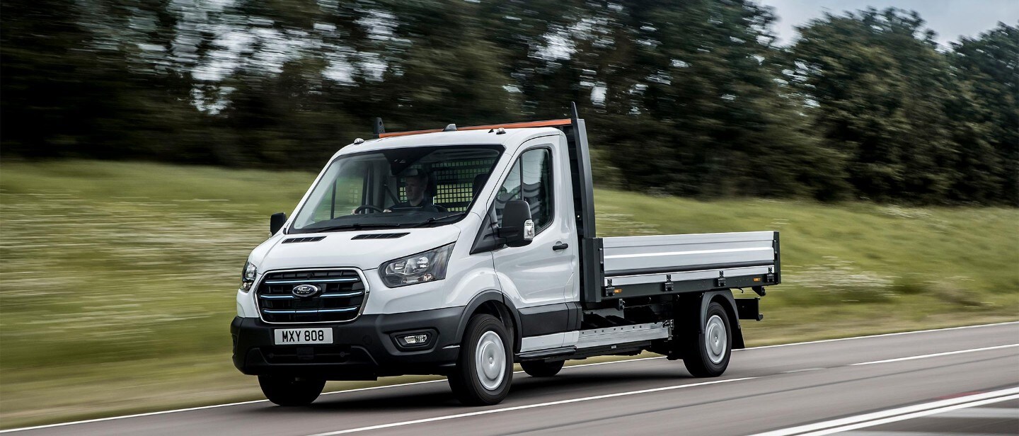 Ford E-Transit Chassis Cab: Electric Tipper & Dropside Van | Ford GR